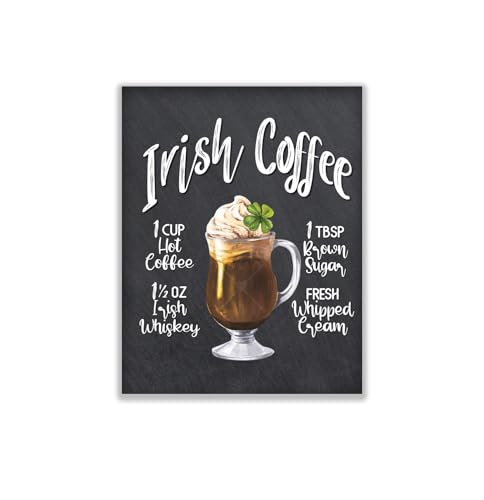 Amazon.com: IRISH COFFEE Chalkboard Art PRINT or Wood Framed sign ...