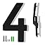 4 Inch Black Metal Letters, Floating House Numbers for Outside, Modern ...