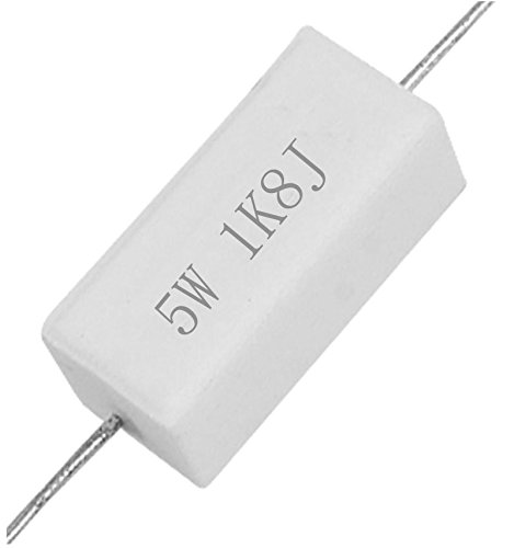 NEW 10 X Resistors 1K8 1.8K Ohms 5W Cement 5% Tolerance: Amazon.com ...