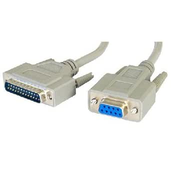 Cable-Core Serial Cable D9 Female to D25 Pin Male Null Modem Cable 2 ...