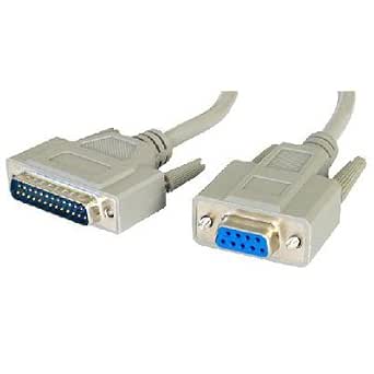 Cable-Core Serial Cable D9 Female to D25 Pin Male Null Modem Cable 2 ...
