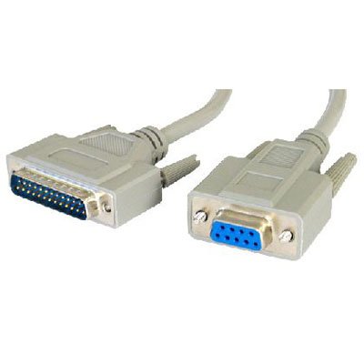 Cable-Core Serial Cable D9 Female to D25 Pin Male Null Modem Cable 2 ...