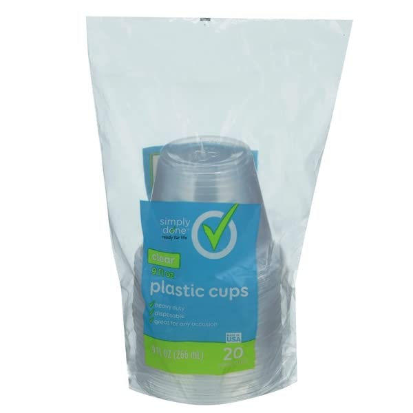 Amazon.com : Simply Done, Plastic Cups, Clear, 9 Fluid Ounce : Health ...