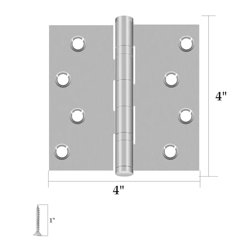 Snapklik.com : 2 Pack Silver Door Hinges Interior 4 Inch Door Hinges ...