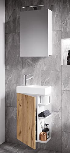 Faszinierend Gaste Wc Waschtisch Set Mit Spiegelschrank Bild