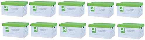 Q-Connect Business Storage Box 335x400x250mm Green and White (Pack of ...
