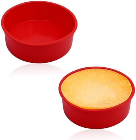 RAINPOP 4-Piece 8 Inch Silicone Tins for Baking, 20CM Round Silicone ...
