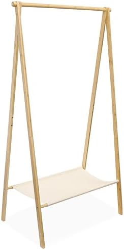 Amazon.com: Finnhomy Bamboo Clothes Rack Portable Extra Large Garment ...