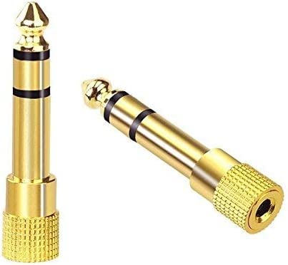 fdealz [ 2 Pieces ] 3.5mm Female to 6.5mm Male Jack Audio Plug Stereo ...