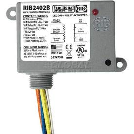 RIB Enclosed Power Relay RIB2402B, 20A, SPDT, 24VAC/DC/208-277VAC ...