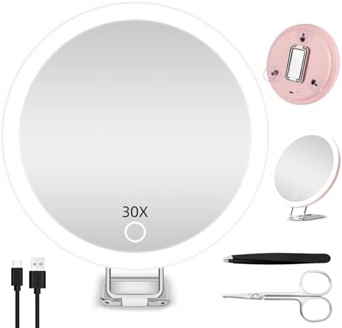 Amazon.com: PIMPLEGO Magnifying Mirror with Light 30x, Lighted Makeup ...