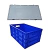 SINGHAL Plastic Crate 60x40x27 CM With Lid Pack of 2, Multipurpose ...