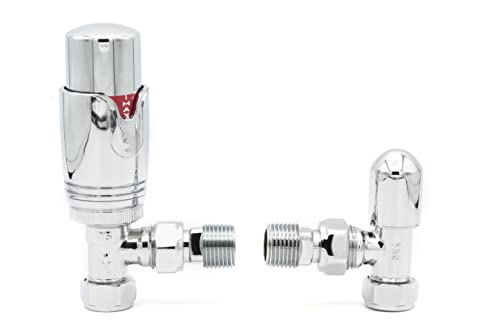Chrome Thermostatic Radiator Valve TRV and Lockshield Twin Pack for ...