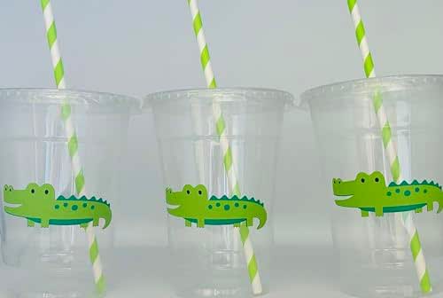 Amazon.com: 12 Alligator Party Cups, Alligator Birthday Party Cups ...