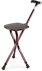 Amazon.co.jp: Portable Folding Cane Seat, Height Adjustable Aluminum ...
