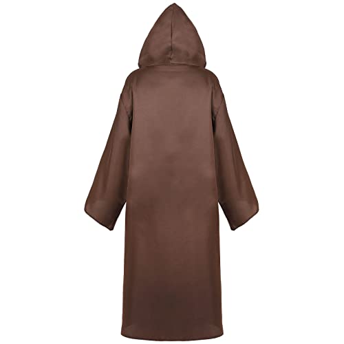 SINSEN Adult Jedi Robe Hooded Cloak Costume SW Obi Wan Kenobi Cape ...