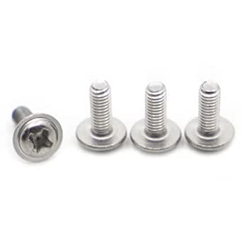 Krixis M2 M2.5 M3 M4 M5 M6 PWM 304 Stainless Steel/Black Steel Pan Head Screws with Washer Fixed ...
