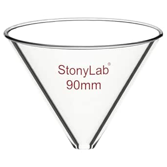 stonylab Glass Funnel, Thickened Borosilicate Glass Stemless Funnel ...