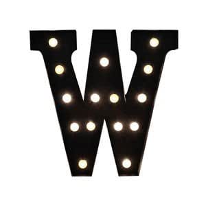 Buy Black 12" LED Vintage Letter Light Circus Style Alphabet Light Up ...