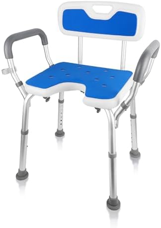 HOMCOM Shower Chair with Upgraded U-shaped Seat and Reinforced ...
