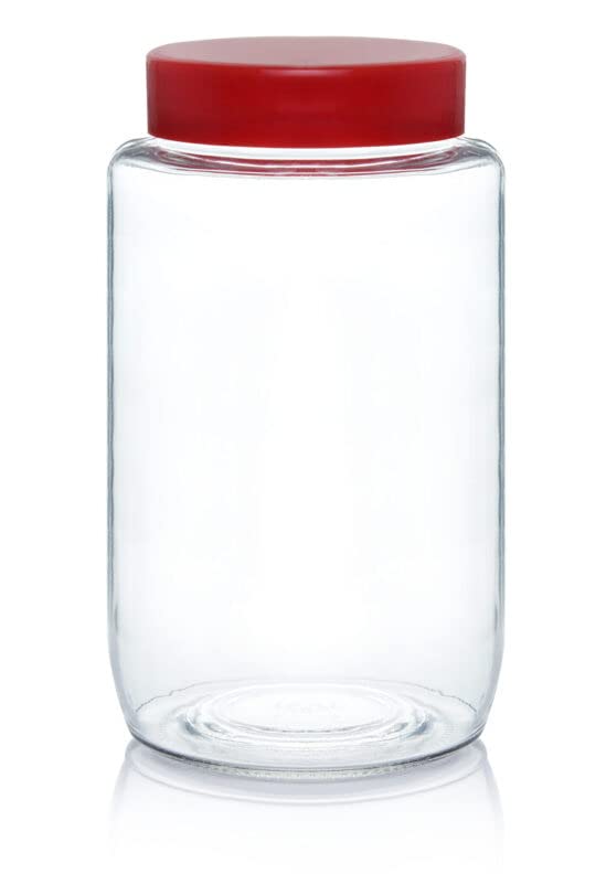 Buy Yera Glass Jar With Red Lid Kitchen Storage Container - 3360 Ml ...