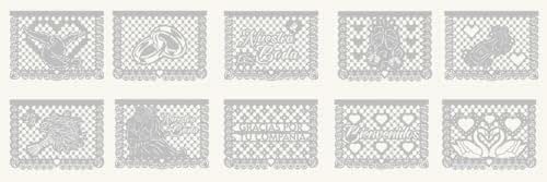 Magicel - Papel Picado Boda Blanco - Enramada - Decoración para Boda ...