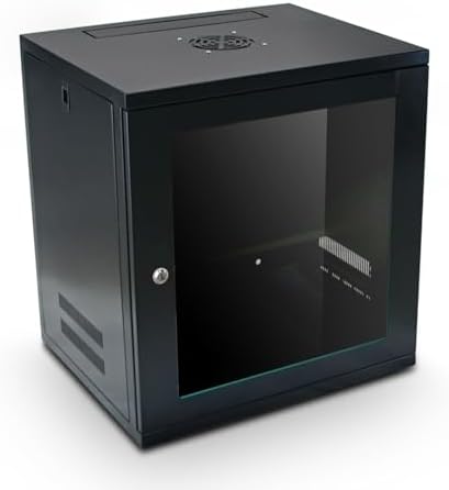 Server Rack Data Cabinet Deep Wall Mounted - 12U 450mm 19" Black ...