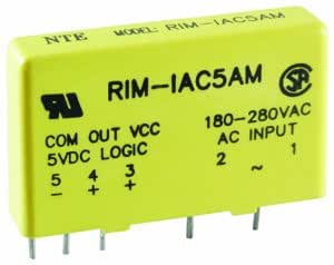 NTE Electronics RIM-IAC15M Series Rim Slimline Input Digital Module, 120VAC Input, 15V Output ...