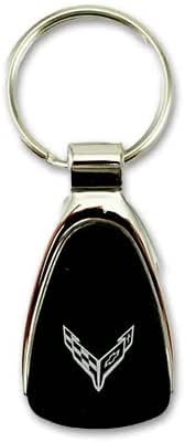 Amazon.com: SR1 Performance C8 Corvette Chrome Teardrop Key Chain ...