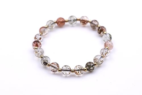 Amazon.com: Natural Black Gold Super 7 Seven Bracelet Rulitated Crystal ...