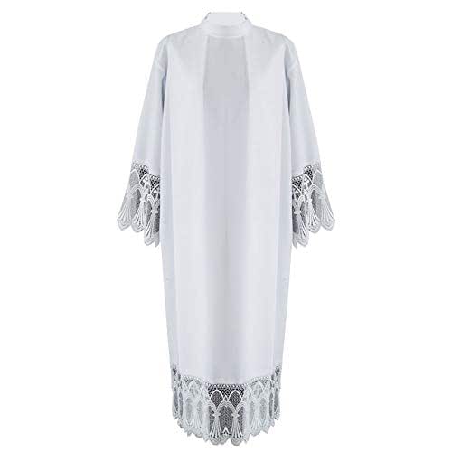 Amazon.com: Traditional Priest Alb with pleats, White Alb, Albs for ...