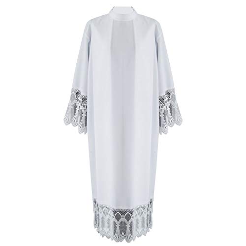 Amazon.com: Traditional Priest Alb with pleats, White Alb, Albs for ...
