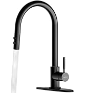 Lavatrum Kitchen Sink Faucets Brushed Gold, High-Arc Single Handle ...
