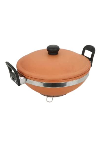 Kadai Handmade Terracotta Pot/Handi/Kadhai with Lid Pottery Mitti Ke ...