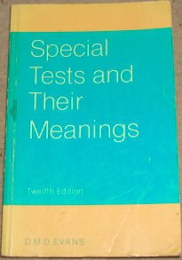 Special Tests and Their Meanings: 9780571180349: Amazon.com: Books