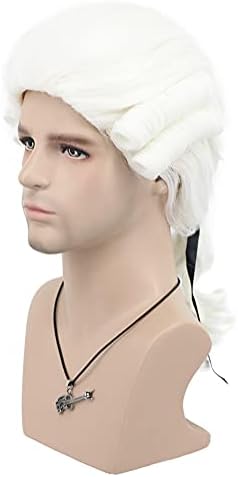 Amazon.com: karlery George Washington Wig Judge Colonial Wig Man Long ...