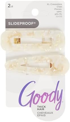Amazon.com : Goody SlideProof Resin Hinge Hair Clip Set, 2 Ct, XL-sized ...