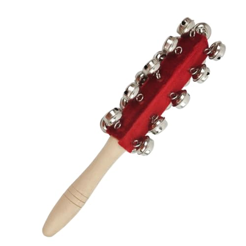 Tiardey Sleigh bell stick, Wooden Handheld 21 Jingle Bells Bar Sleigh ...