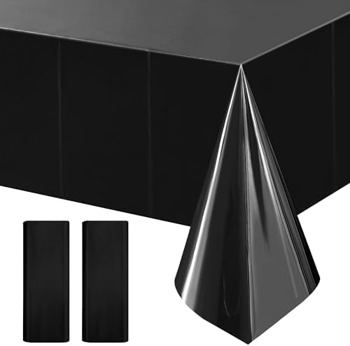 Amazon.com: Juvale 3 Pack Black Plastic Tablecloth for Rectangle Tables ...