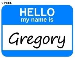 Amazon.com - Hello My Name Is Gregory - Window Bumper Laptop Sticker