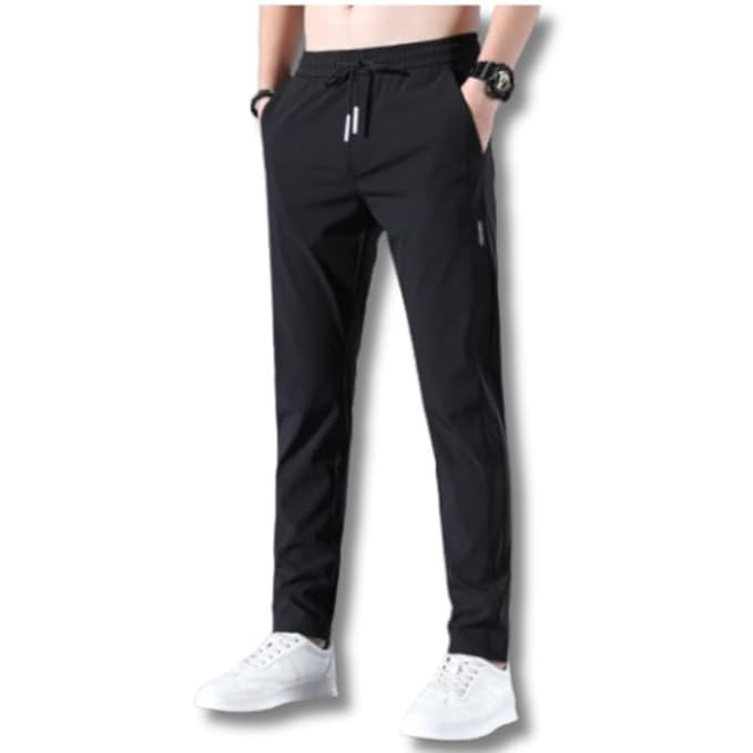 CHOZI Men's Dryfit Lycra Stretchable Trackpants, Ice Silk Breathable ...