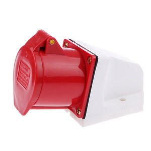 4 pin Wall Mounted Socket 380V Waterproof IP44 3P+E 32A : Amazon.in ...