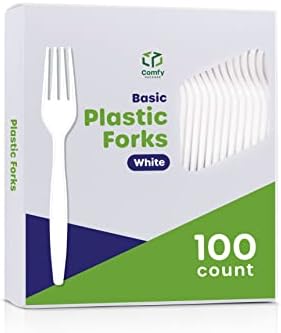 Amazon.com: Comfy Package [500 Count] Heavy Duty White Plastic Forks ...