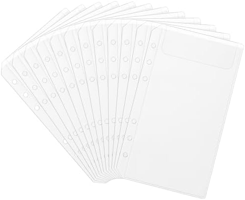 12 pcs A6 Binder Wallets Without Zipper, A6 Clear Plastic Wallets for 6 ...