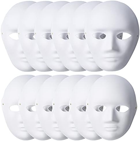 Amazon.com: UUYYEO 8 Pcs DIY Full Face Masks White Paper Mache Masks ...