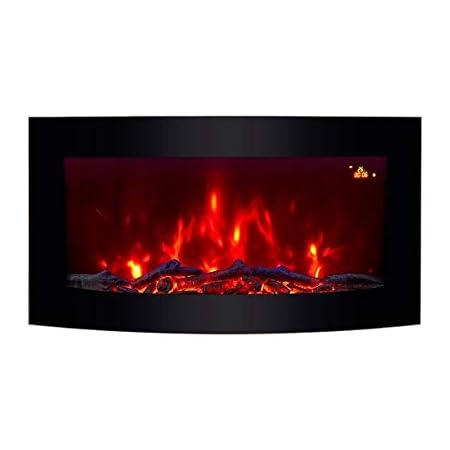TruFlame 2022 7 colour Side LEDs Wall Mounted Arched Glass Electric ...