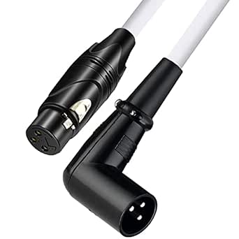 Right Angle XLR Cable, tunghey Right Angle XLR Male to Female 3 Pin Mic ...