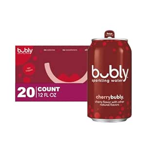 Amazon.com: Bubly 20-Pack of Cherry Flavored Sparkling Water 12 fl oz On-the-Go Aluminum Can ...