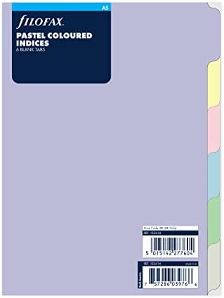 A5 Pastel 6 blank tabs index : Amazon.co.uk: Stationery & Office Supplies