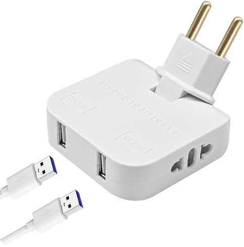 Momowin Multi-socket flat plug, USB socket, US and European adapter ...
